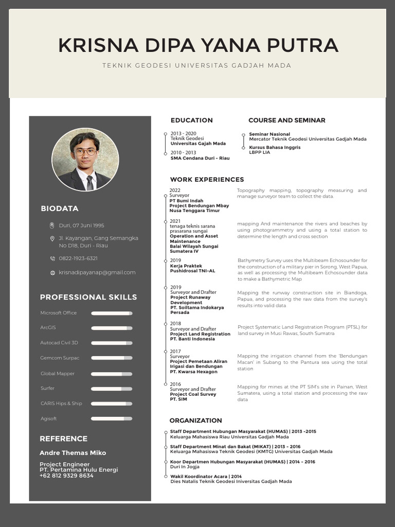 CV Krisna Dipa Yana Putra - CV Surveyor | PDF | Geographical Technology | Earth Sciences