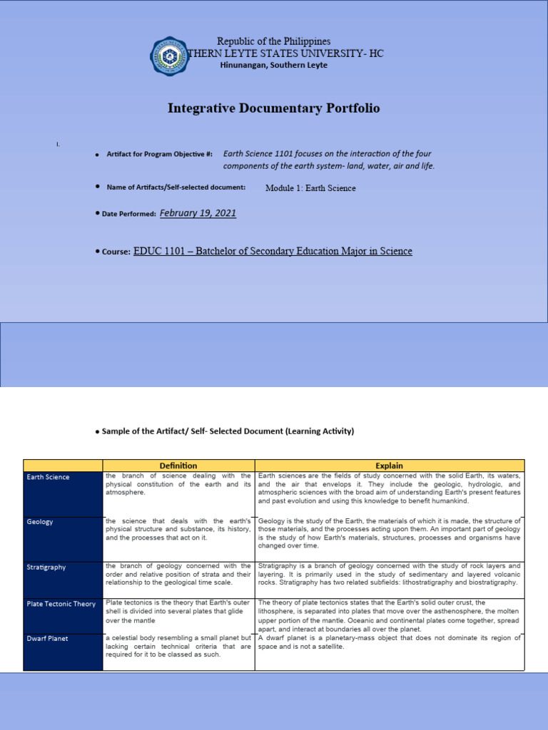 IDP - Earth Science | PDF | Earth Sciences | Stratigraphy