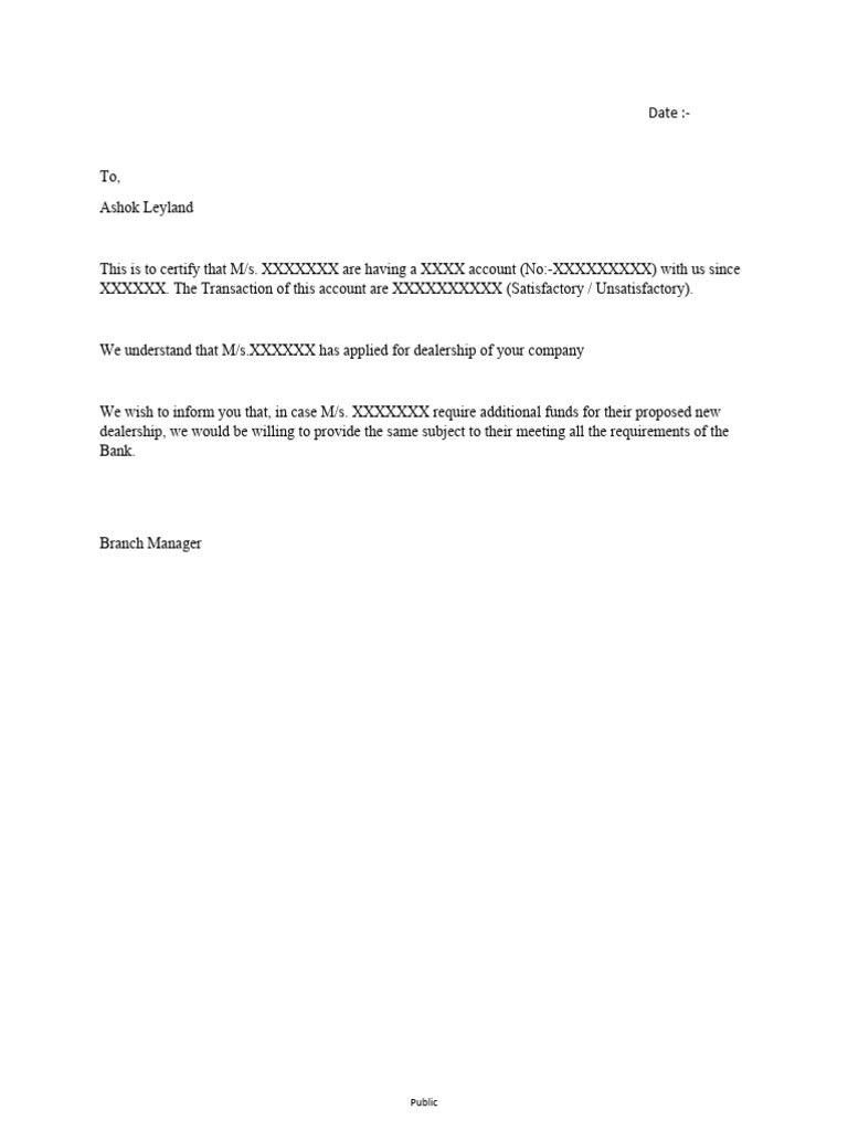 Comfort Letter Format | PDF