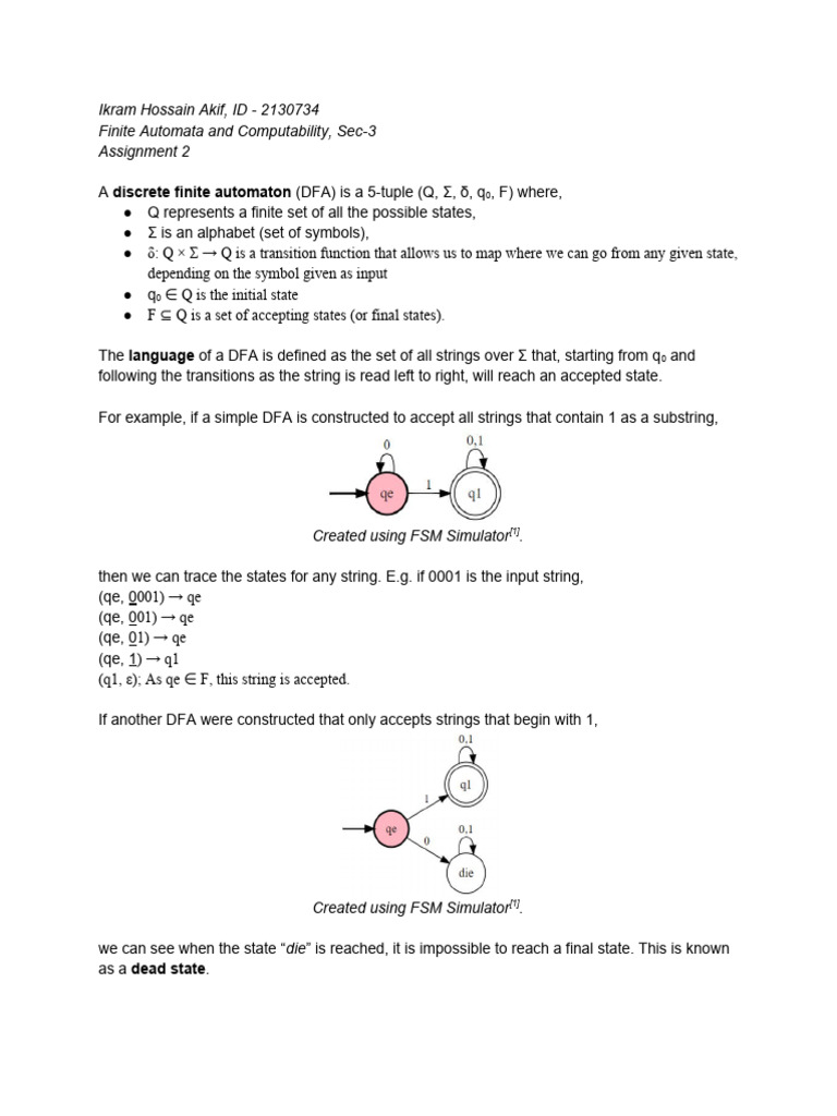 Cse437 Assignment 2 Pdf Theoretical Computer Science Models Of