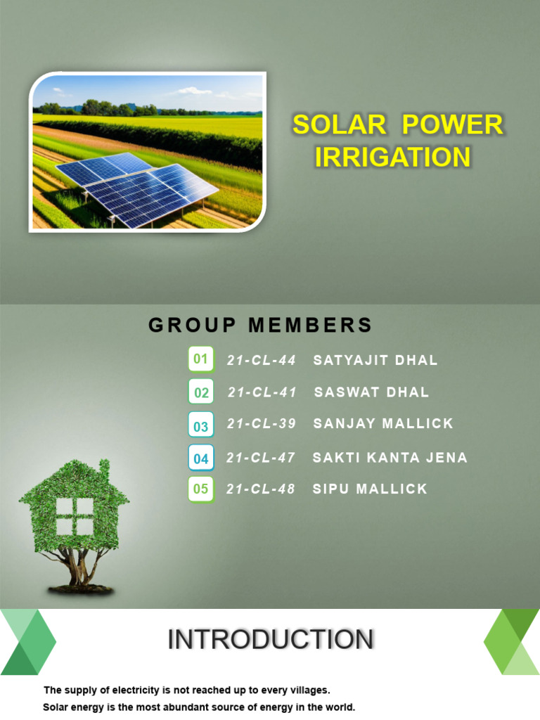 Solar-Powered Irrigation System Guide | PDF | Solar Power | Photovoltaics