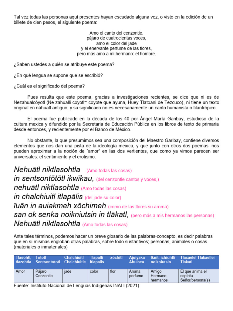 Poesía Náhuatl | PDF | azteca | Cultura de las Americas