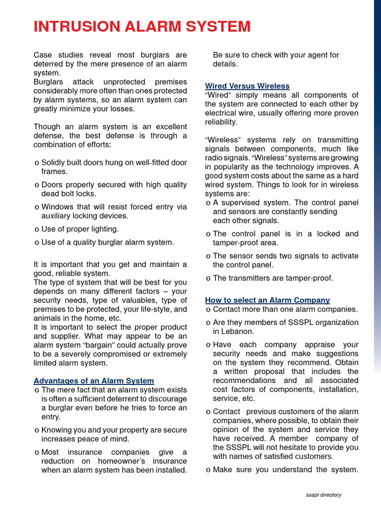 Intrusion Alarm System | PDF | Security Alarm | Electronics