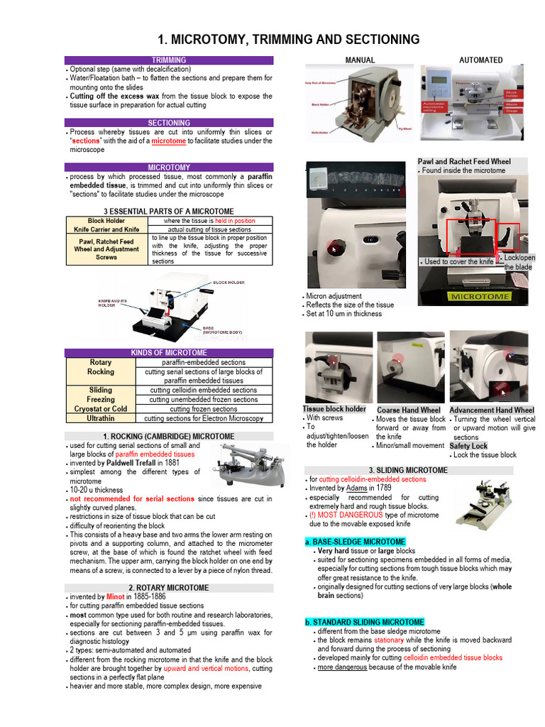 1-Trimming and Sectioning | PDF | Histology