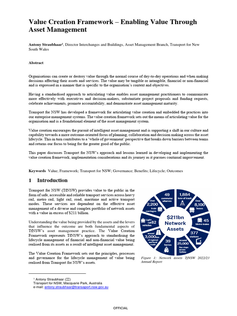 Value Creation Framework - NSW | Download Free PDF | Asset Management | Governance