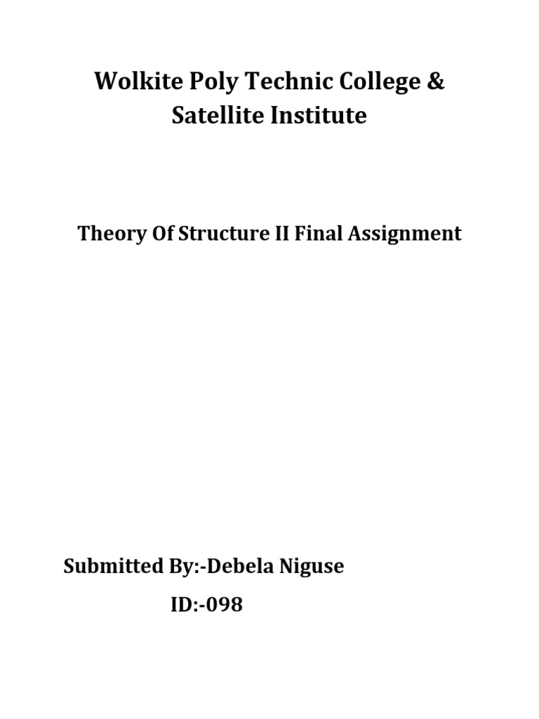 Theory of Structure II Assignment | PDF