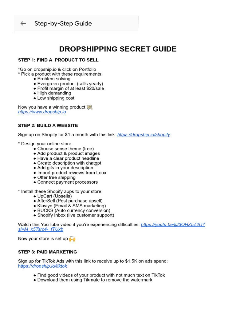 Step by Step Guide | PDF | You Tube | World Wide Web