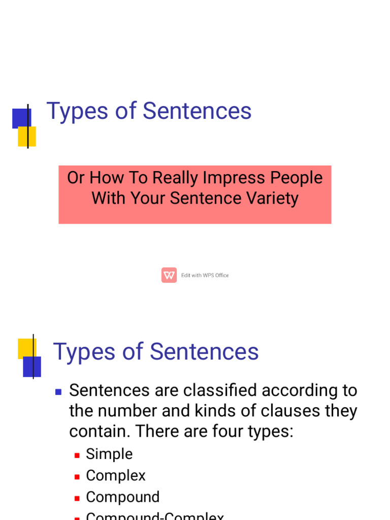 Simple Compound Complex Compound Complex Sentences Pdf Sentence