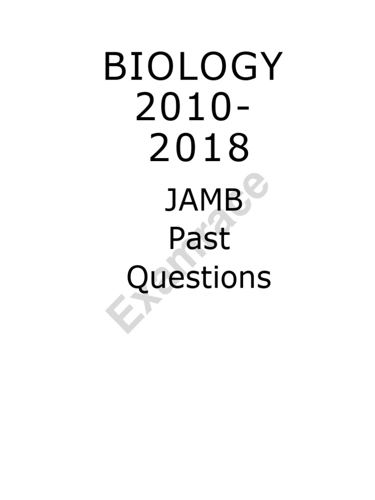 JAMB Biology Past Questions 2010 2018 | PDF | Evolution | Forests