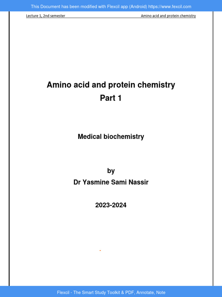 Amino Acid and Protein Chemistry - Part 1 | PDF | Amino Acid | Acid