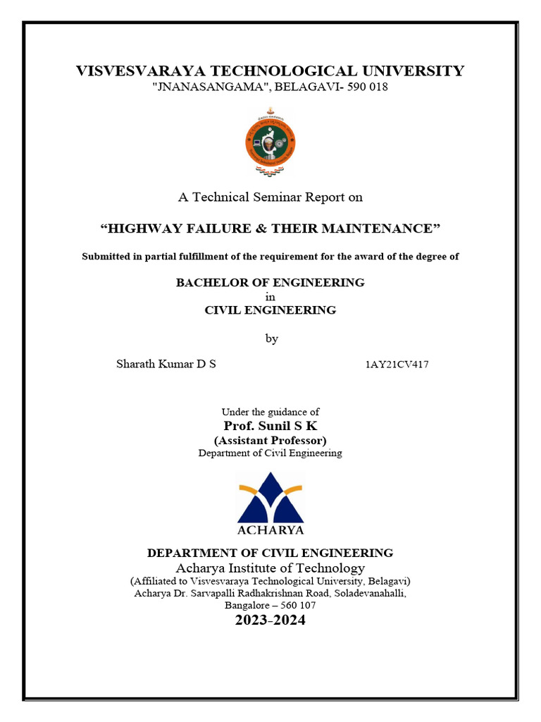 Technical Seminar Report Template | Download Free PDF | Road Surface ... Technical Seminar Report Template | Download Free PDF | Road Surface ...