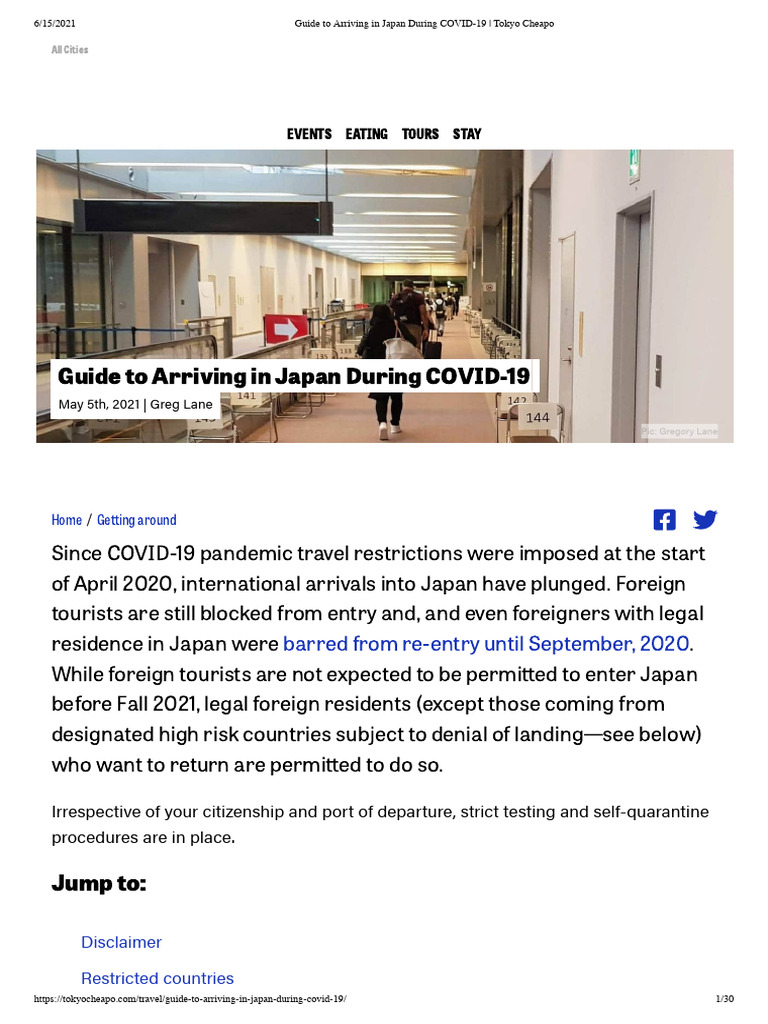 Guide To Arriving in Japan During COVID-19 | PDF | Mobile App