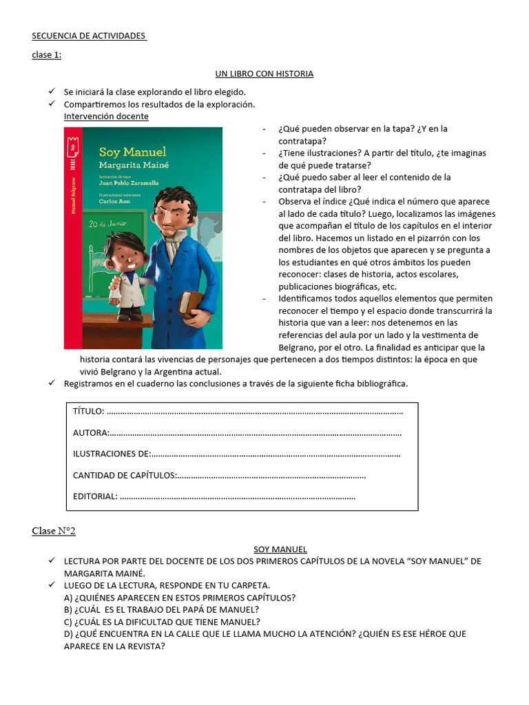 SECUENCIA N 4 NOVELA SOY MANUEL | PDF | Novelas | Puntuación