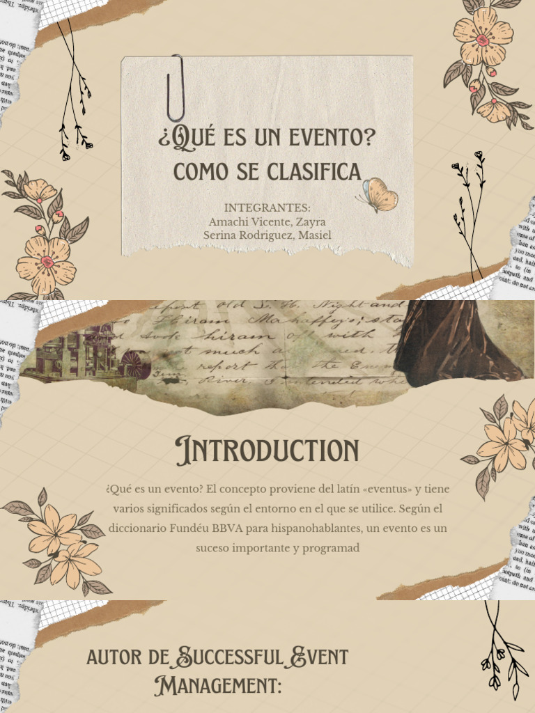 ¿Que Es Un Evento Como Se Puede Clasificar? | PDF