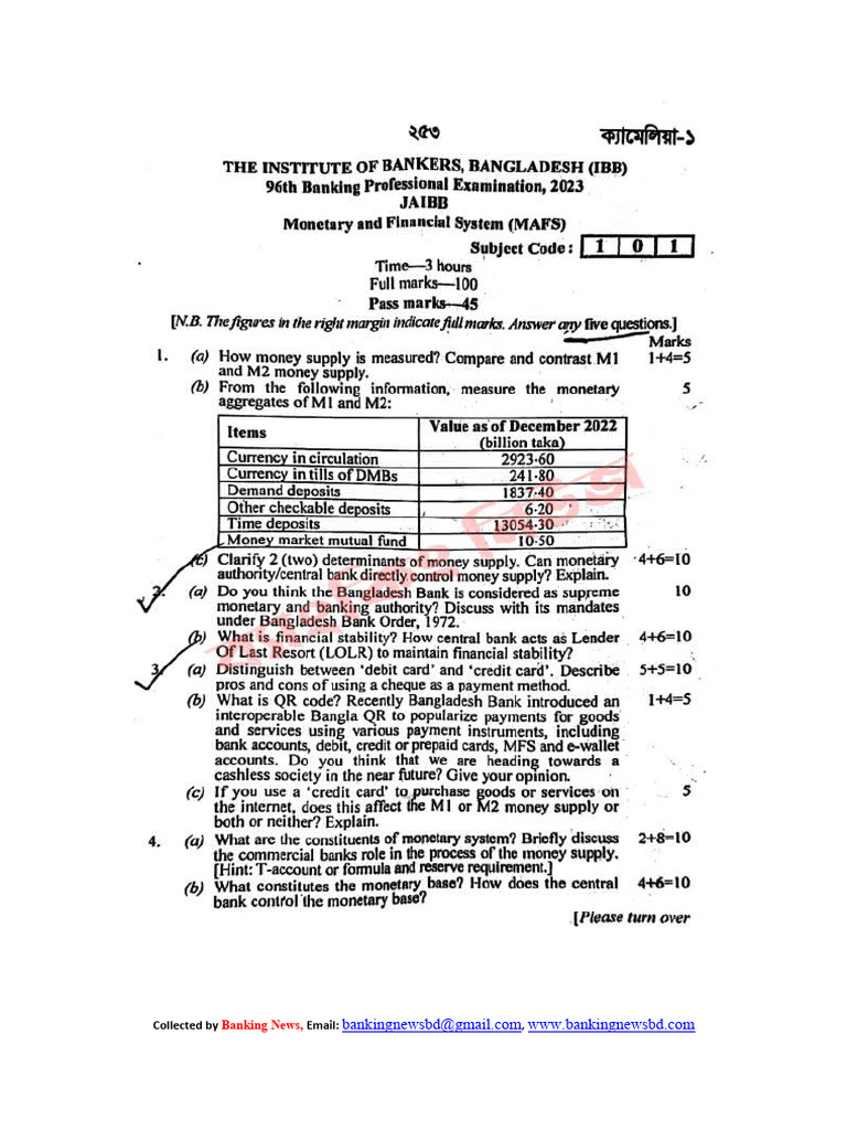 96 - JAIBB - 101 Monetary and Financial System MAFS | PDF