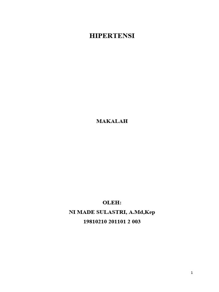MAKALAH NI MADE SULASTRI, A.Md - Kep | PDF