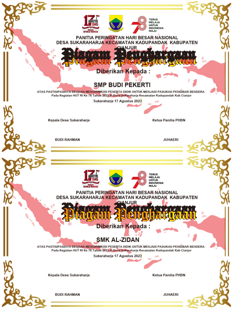 Format Piagam Paskibra | PDF