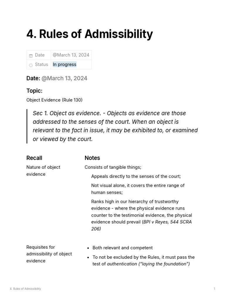 Rules of Admissibility | PDF | Testimony | Dna Profiling