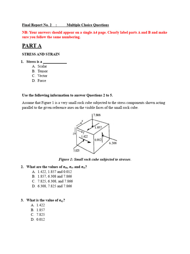 Rock Mechanics Exam Questions and Answers | PDF | Deformation ...