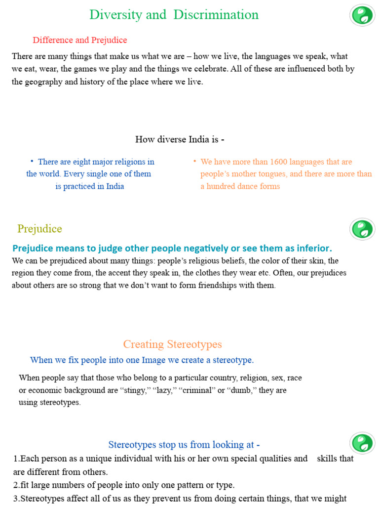 Diversity and Discrimination | PDF | Dalit | Prejudices