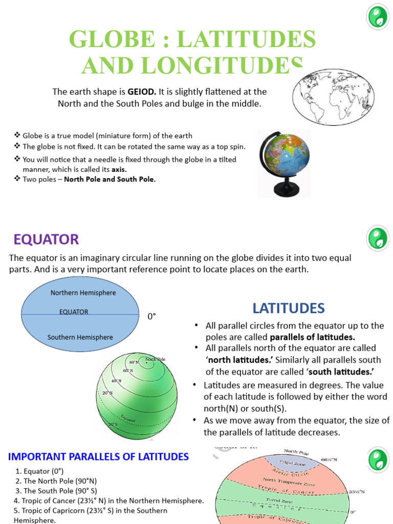 Globe | PDF | Equator | Latitude