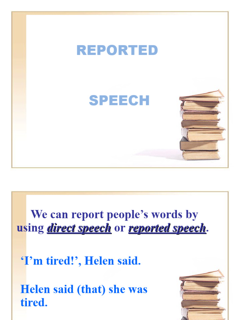 Rules of Reported Speech Explained | PDF | Perfect (Grammar ...
