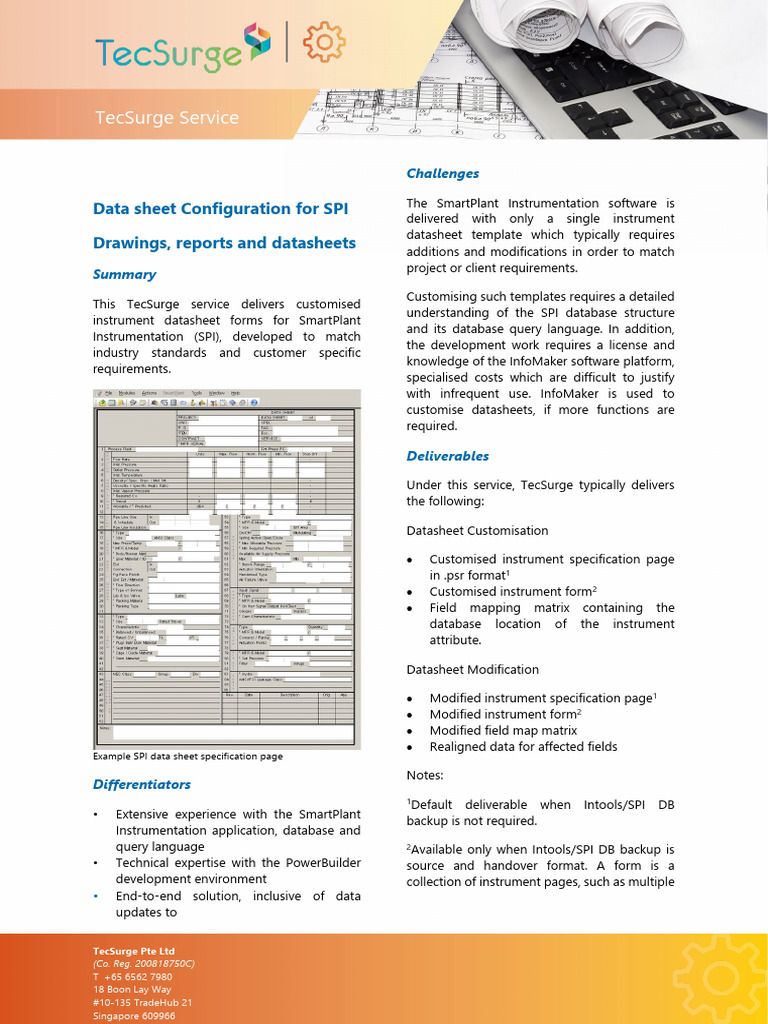 TecSurge.Service.Data.sheet.Configuration.for.SPI | PDF | Databases | Specification (Technical ...