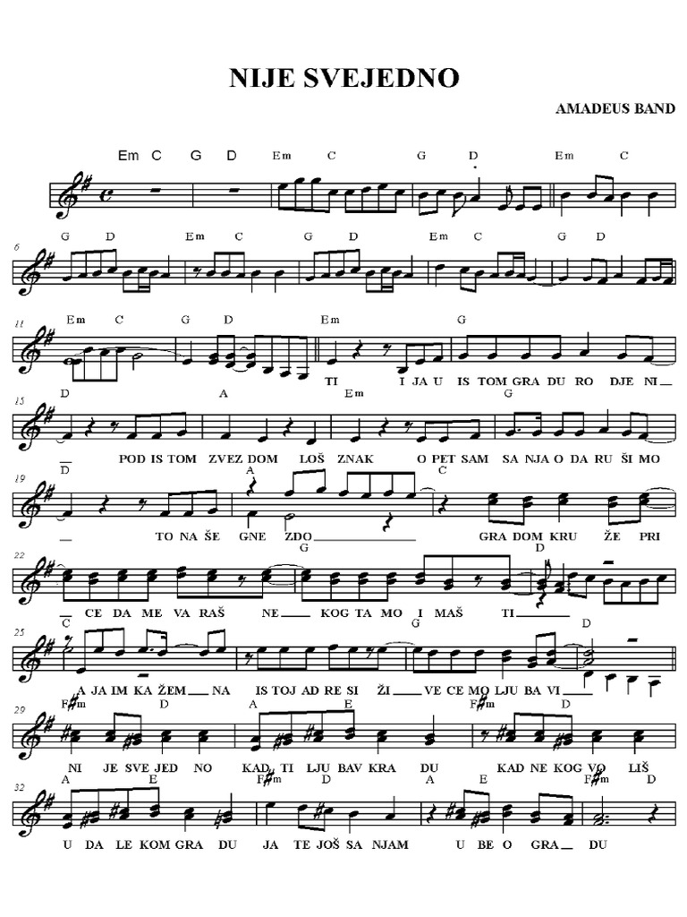 Nije Svejedno - Amadeus Band | PDF