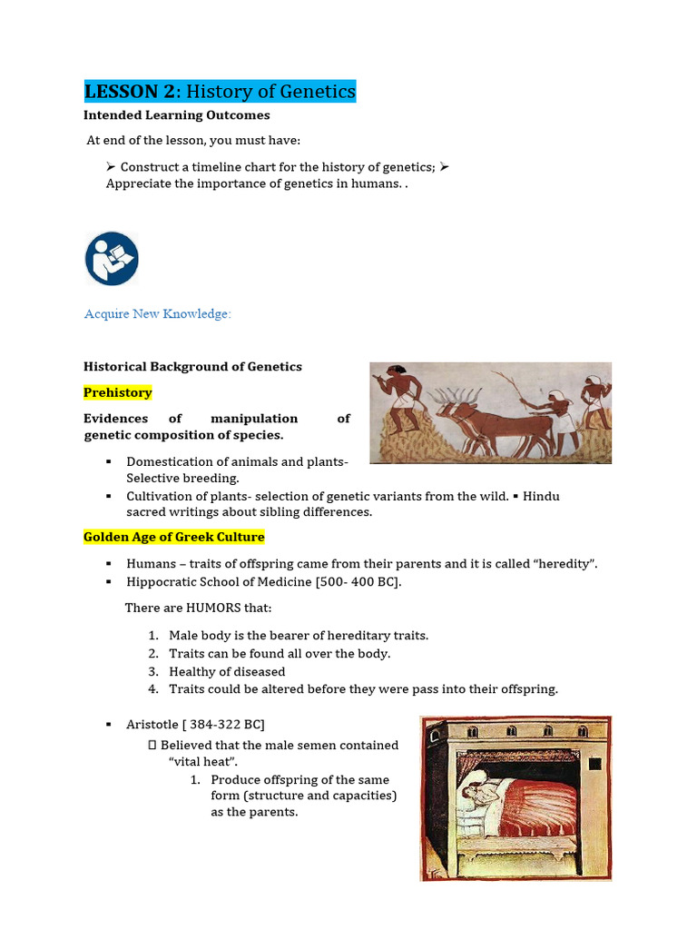 History of Genetics Timeline Overview | PDF | Genetics | Gene