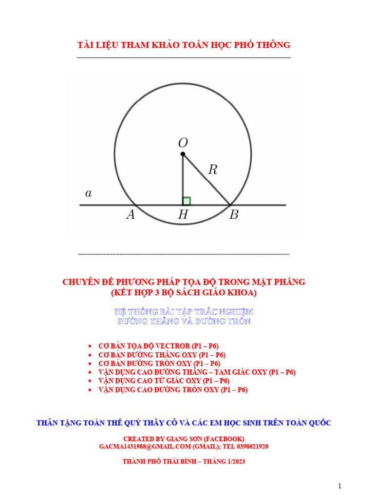 He Thong Bai Tap Trac Nghiem Duong Thang Va Duong Tron | PDF