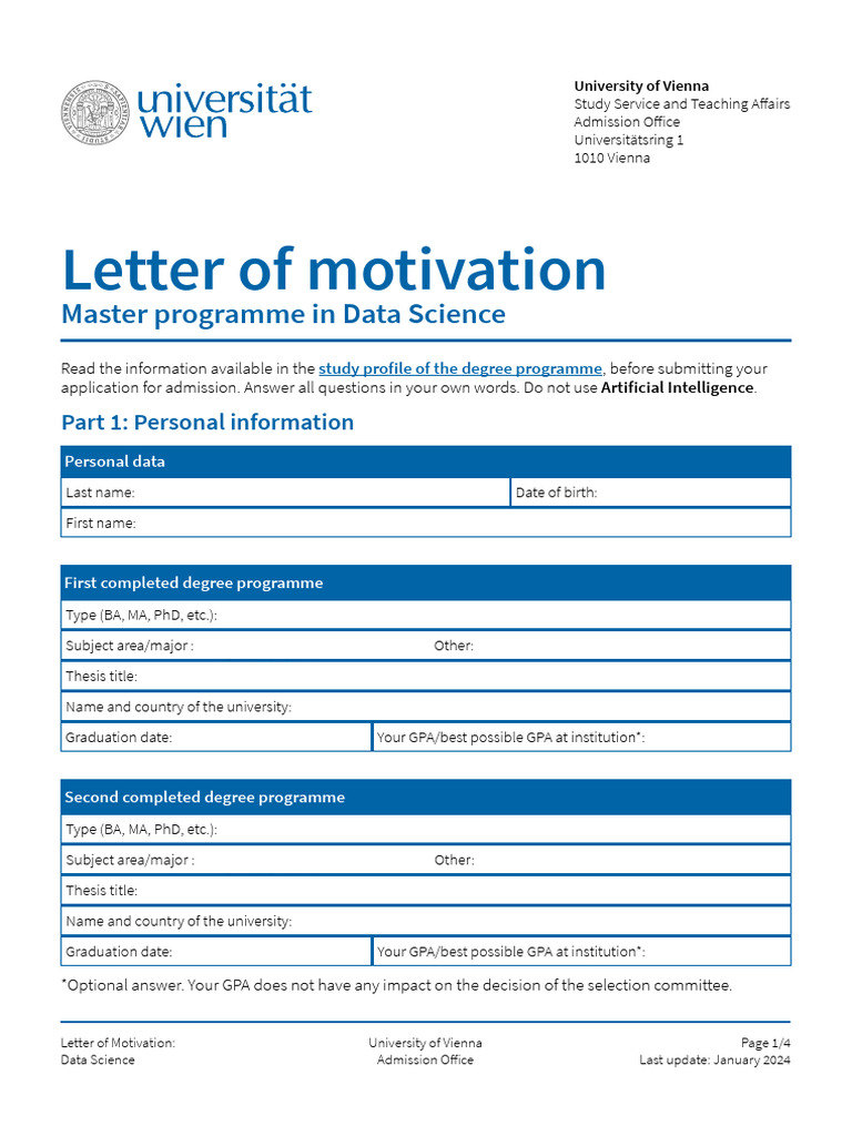 Data Science Motivational Letter | PDF | Data Science | Science