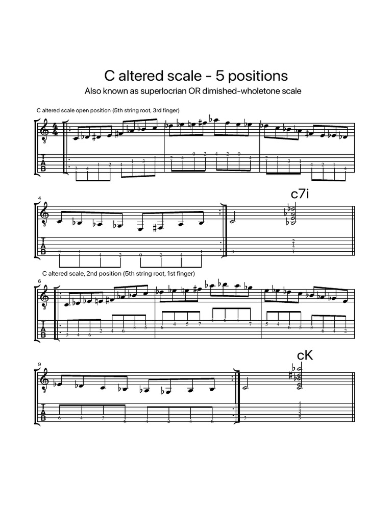 C Altered Scale 5 Positions | PDF | Battles | Military Operations