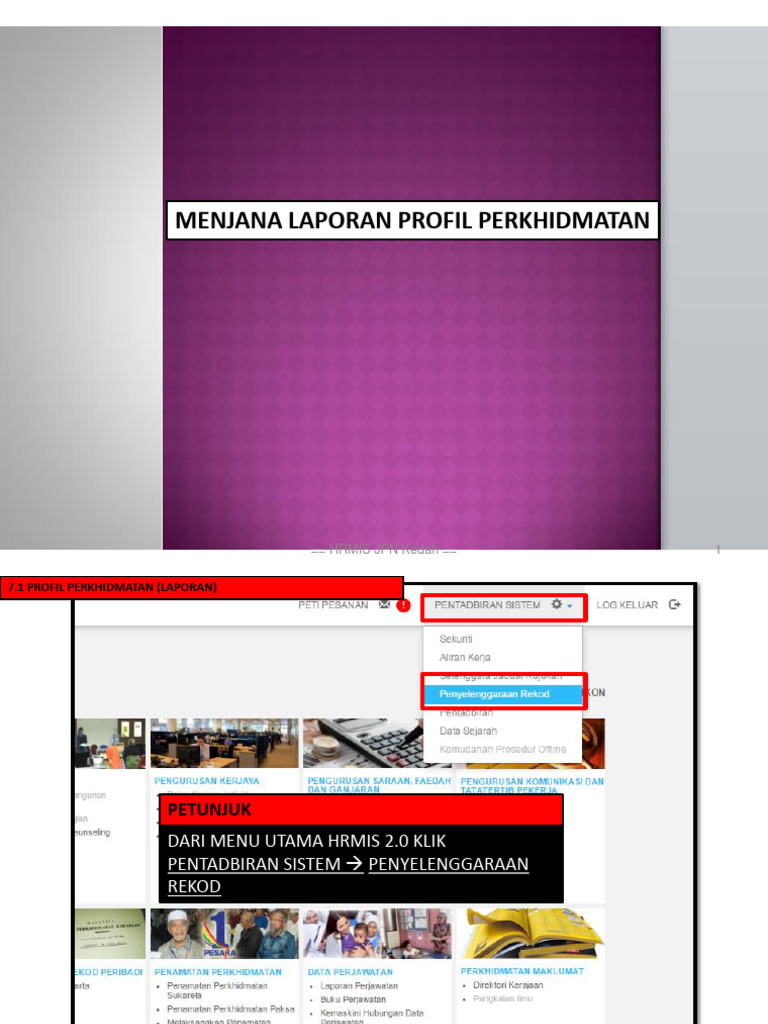02 Menjana Laporan Profil Perkhidmatan Dan Rekod Peribadi | PDF