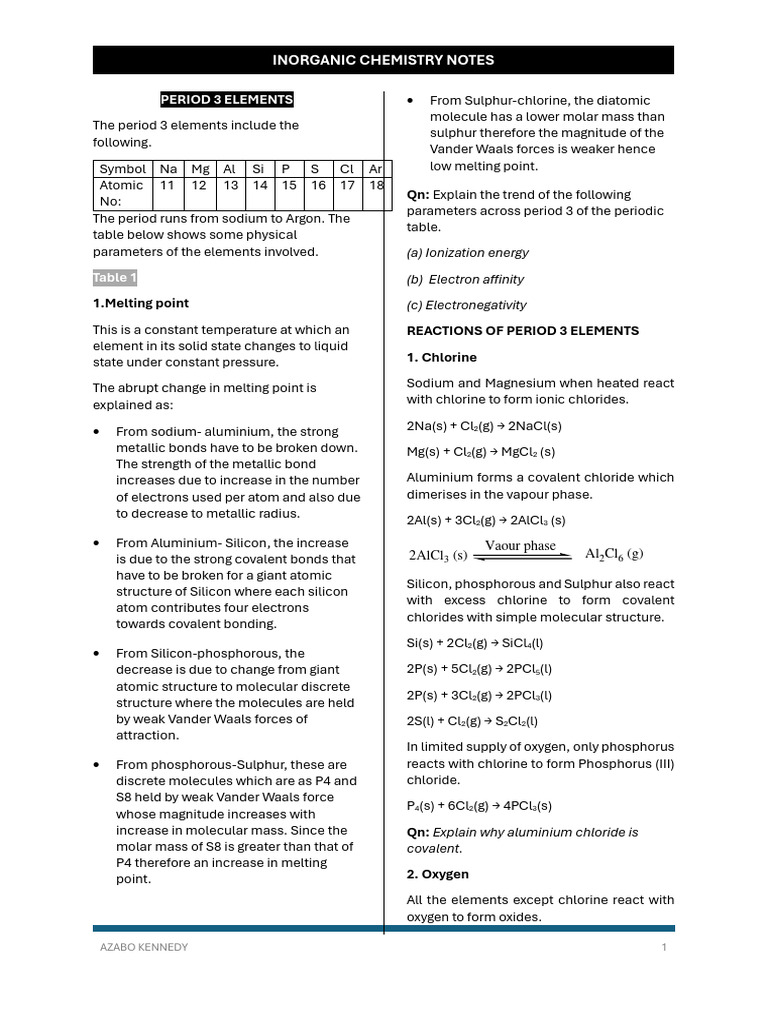 INORGANIC CHEMISTRY Group 4 | PDF | Hydroxide | Ion