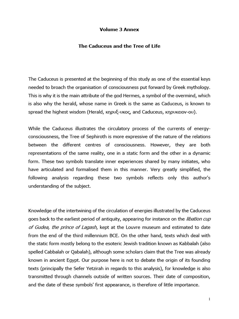 The Caduceus and The Tree of Life Description | Download Free PDF ...