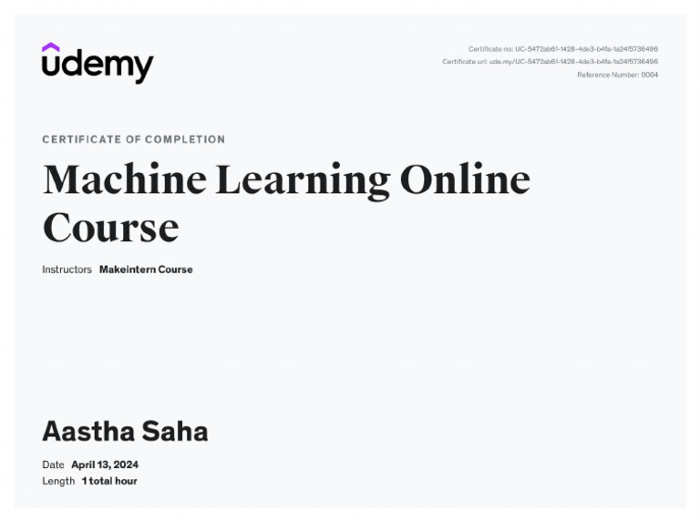 Machine Learning - Udemy | PDF