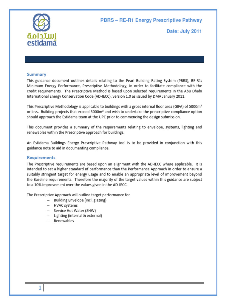 PBRS RE-R1 Prescriptive Methodology | PDF | Air Conditioning ...