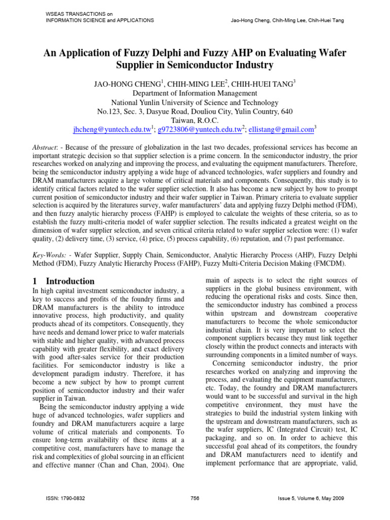 An Application of Fuzzy Delphi and Fuzzy Ahp On Evaluating 4qxlincxjv | PDF | Supply Chain ...