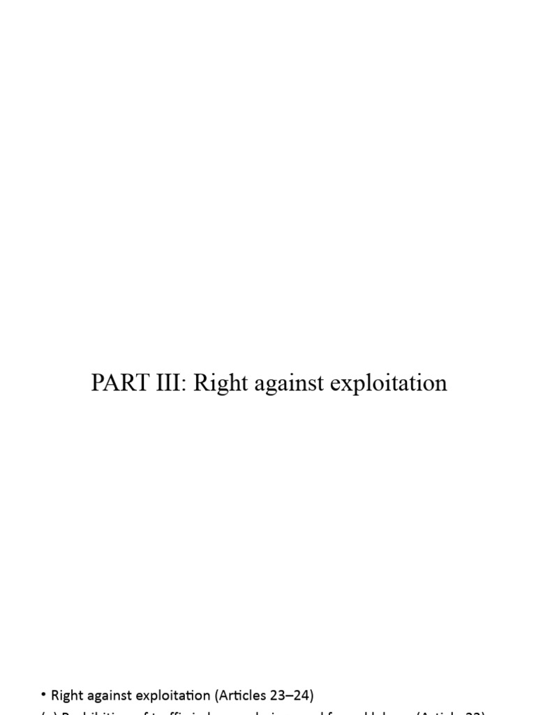 Right Against Exploitation | PDF | Human Trafficking | Freedom Of Religion
