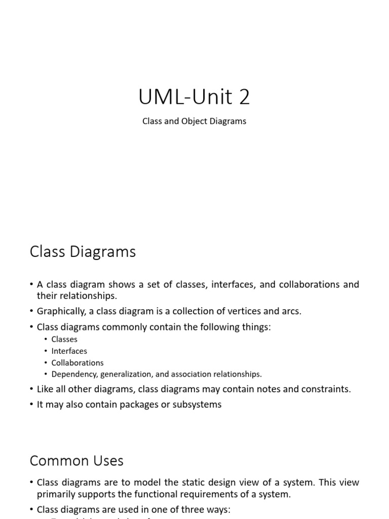 Uml Unit 2 Classes And Objects Pdf Conceptual Model Class Computer Programming