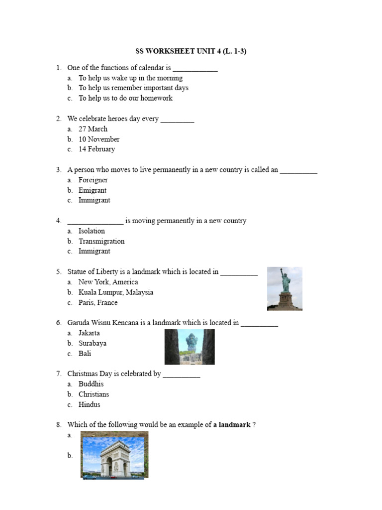 Ss Worksheet Unit 4 | PDF | Jakarta | Buildings And Structures