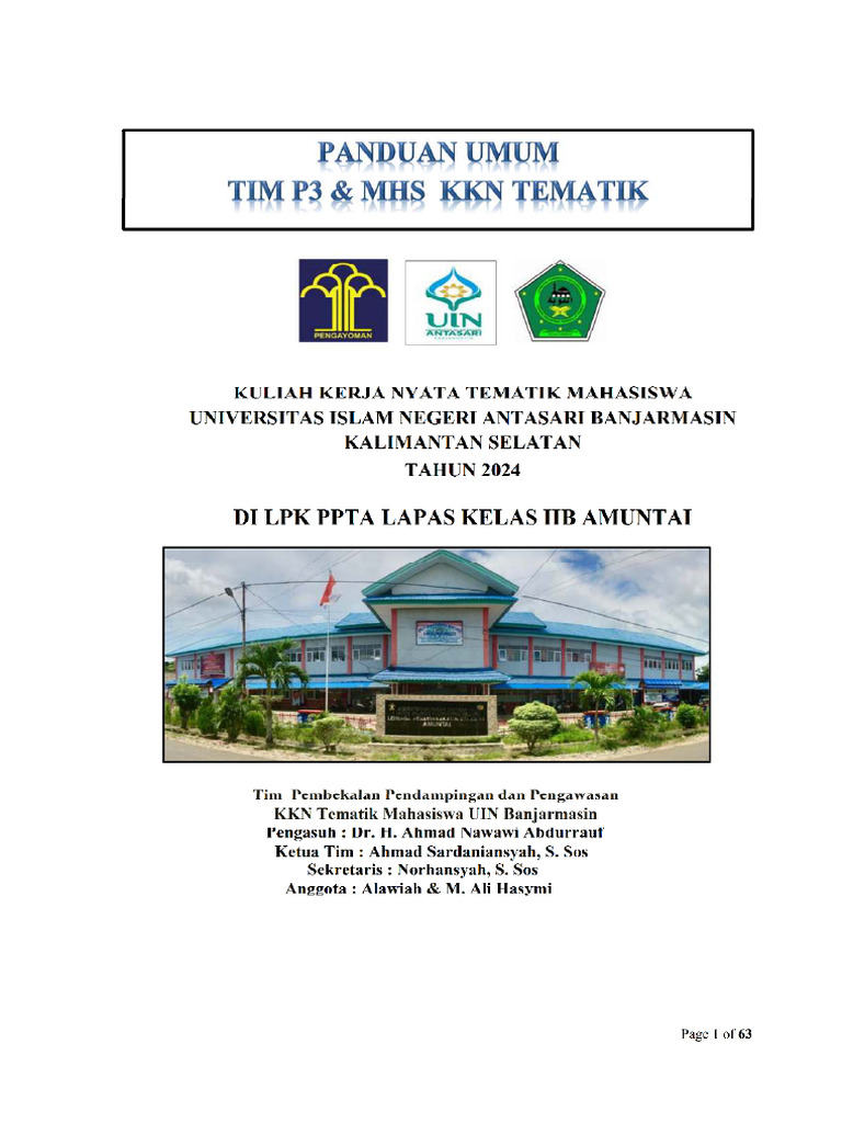 PANDUAN UMUM KKN MHS TEMATIK UIN BJM Versi 2023 | PDF