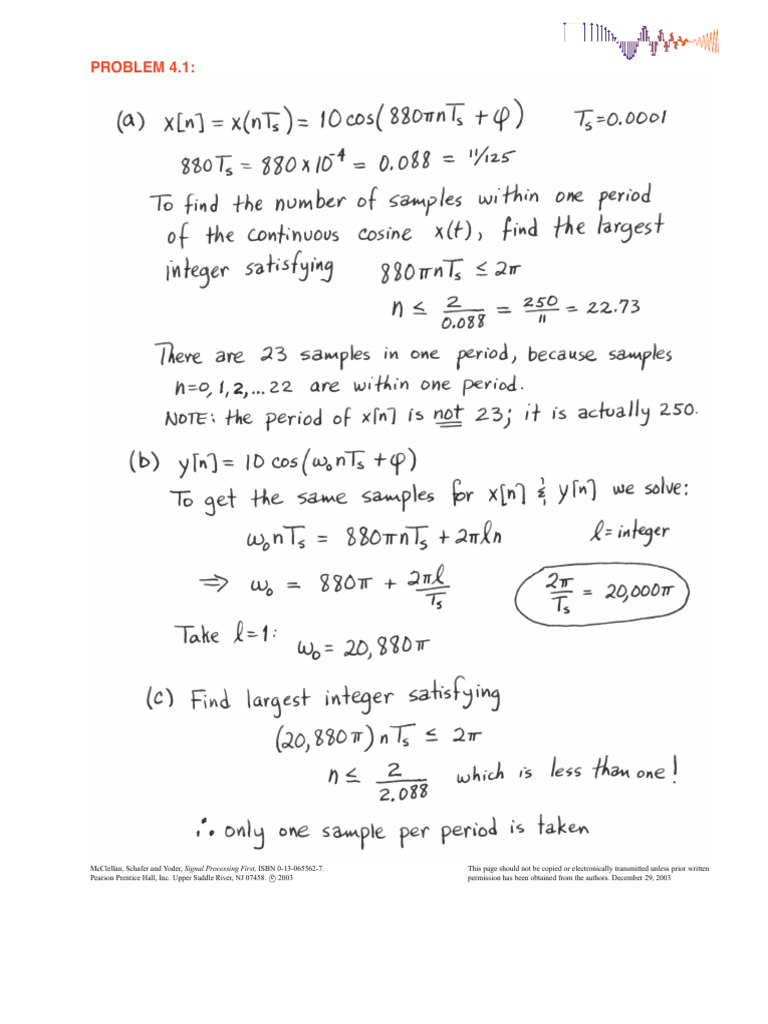 Signal Processing First Solution CH4 | PDF | Signal Processing | Telecommunications Engineering