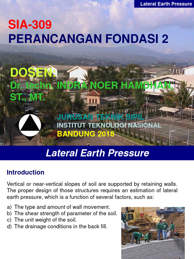 Kuliah SIA-309 Perancangan Pondasi 2 01 | PDF | Geotechnical ...