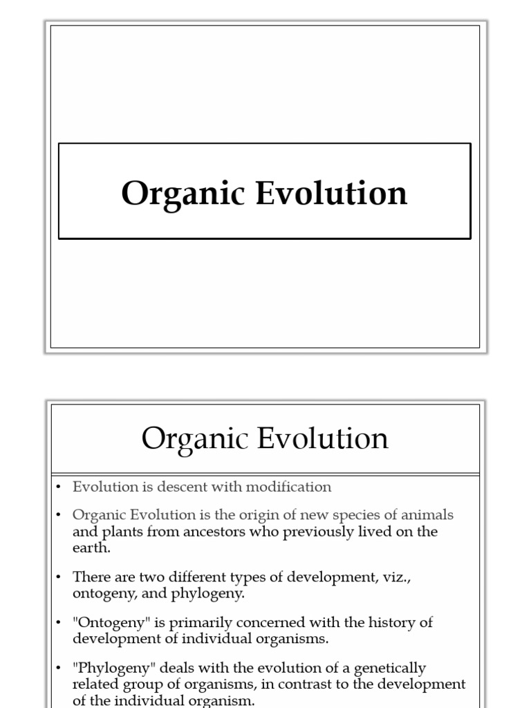 Organic evolution | PDF | Natural Selection | Evolution
