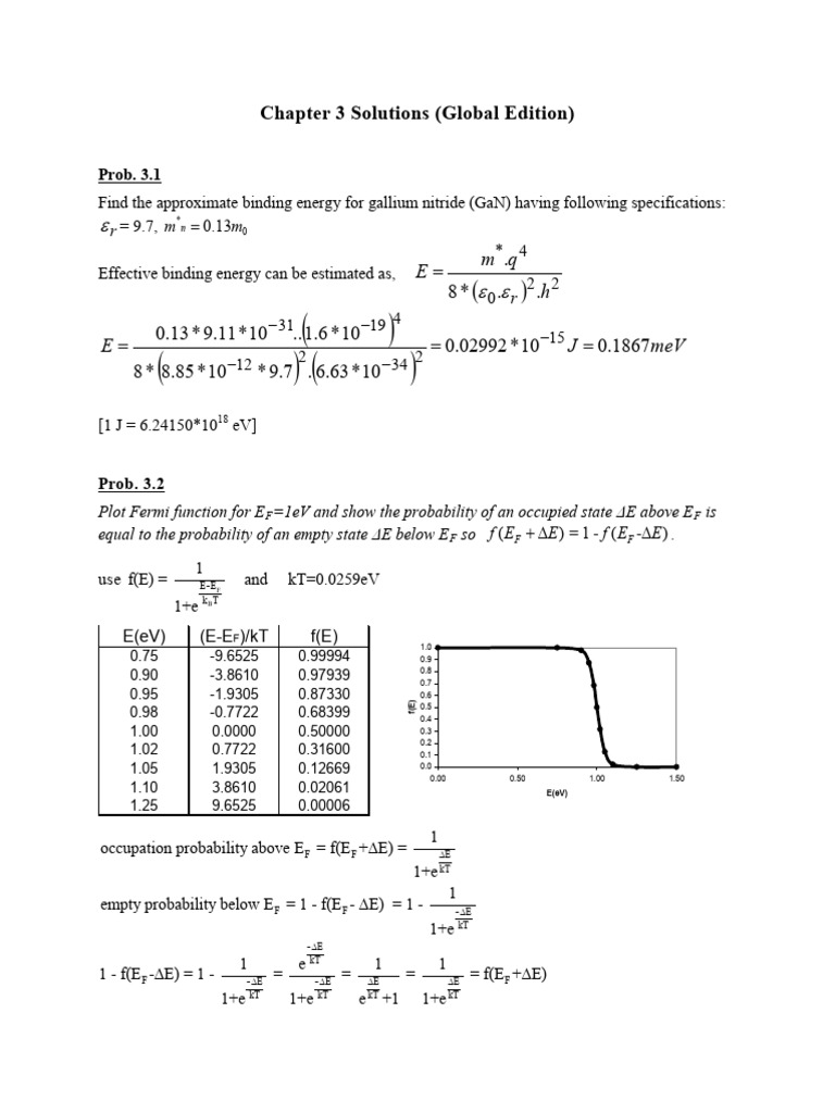 Semiconductor Device Solutions Chapter 3 | PDF | Doping (Semiconductor) | Electrical Resistivity ...