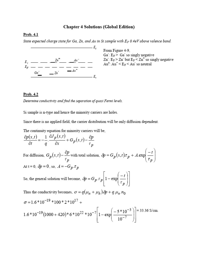 Sol) Soild State Electronic Devices Chapter 4 | PDF | Physical Sciences | Materials Science