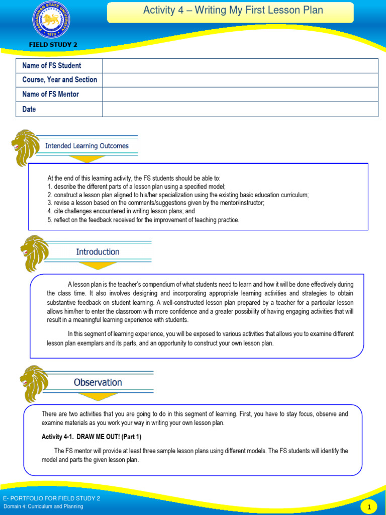FS-2-Activity-4 (1) | PDF | Lesson Plan | Mentorship