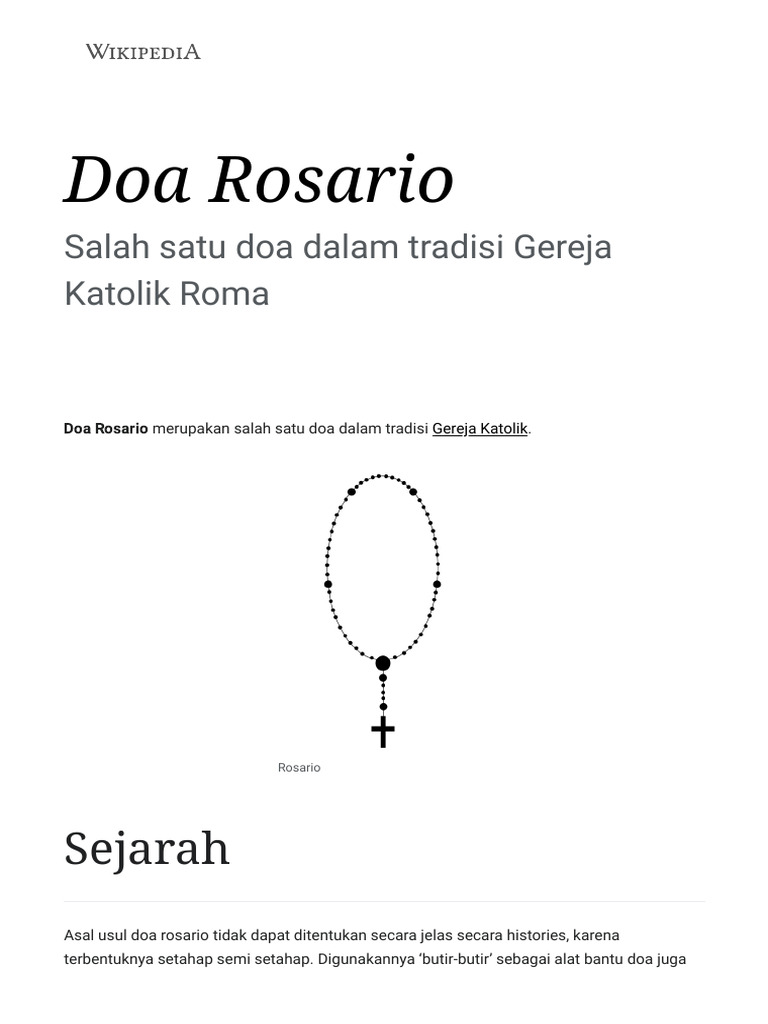 Doa Rosario dalam Tradisi Katolik | PDF