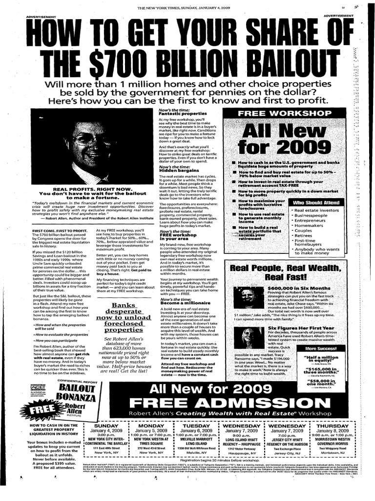Opportunity-How To Get Your Share of The 700 Billion Bailout | PDF